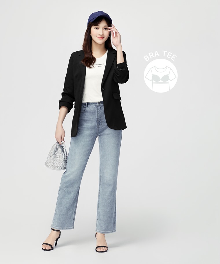 Bra印花圓領T恤-女 - lativ 米格國際