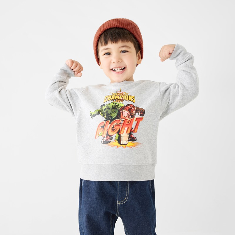 漫威系列毛圈印花圓領衫-02-童 - lativ 米格國際