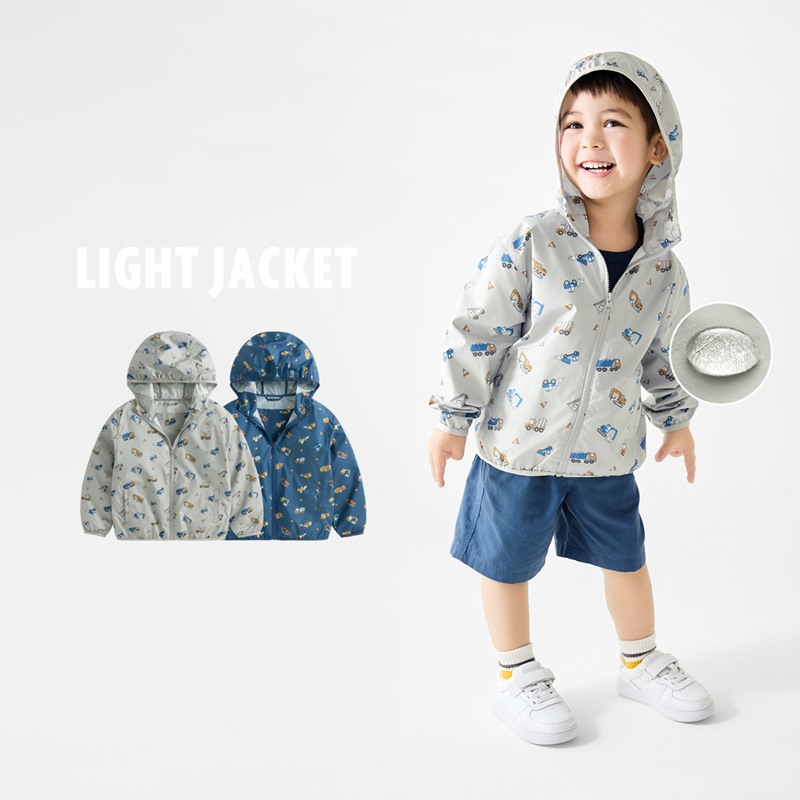 抗UV輕型印花風衣外套-01-童 - lativ 米格國際