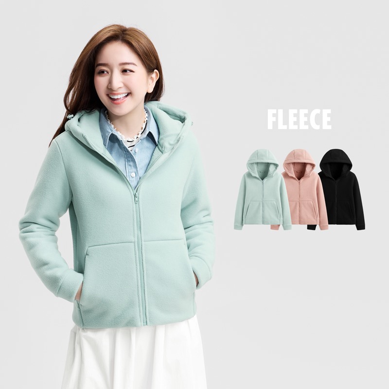 Fleece厚版連帽外套-女 - lativ 米格國際