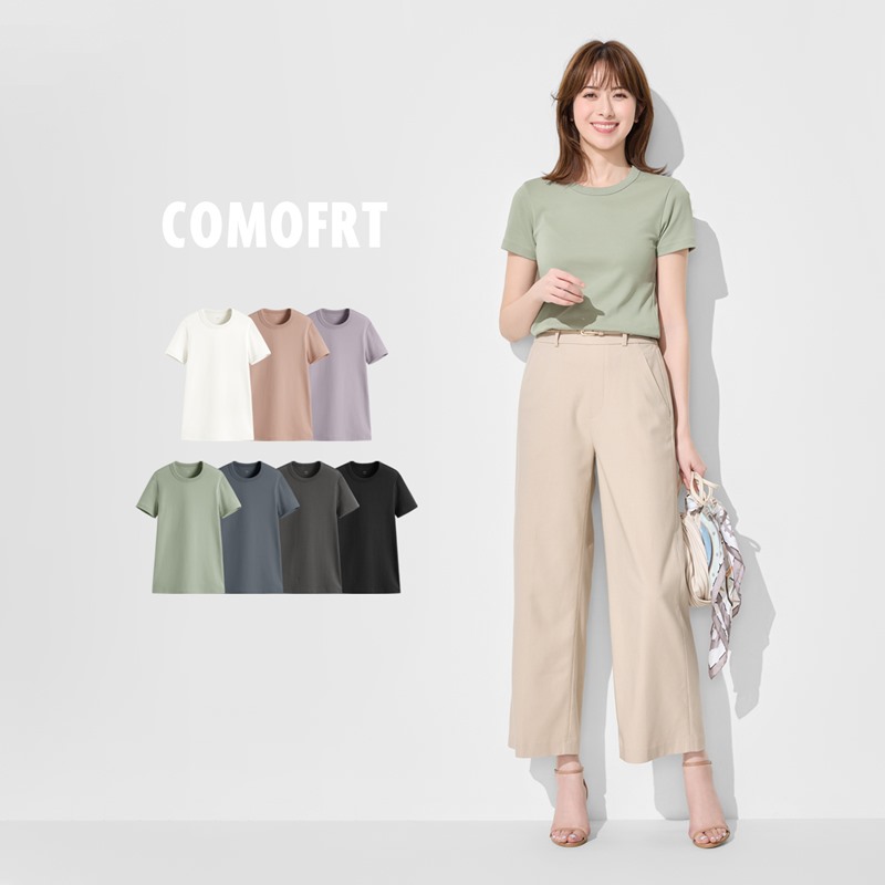 純棉厚實圓領T恤-女 - lativ 米格國際