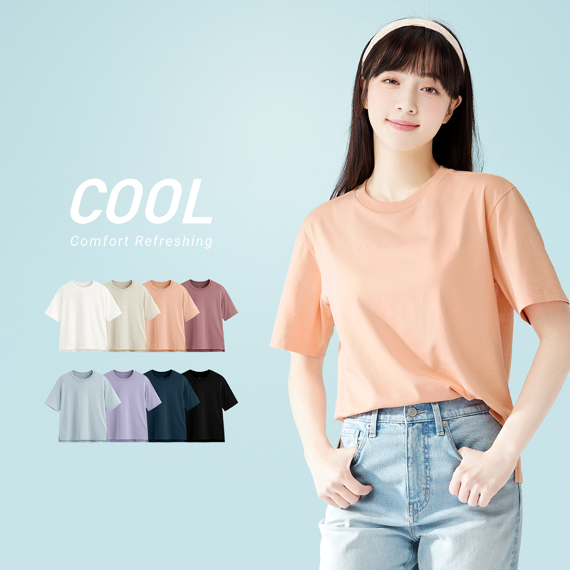 輕涼棉質薄款寬版T恤-女 - lativ 米格國際