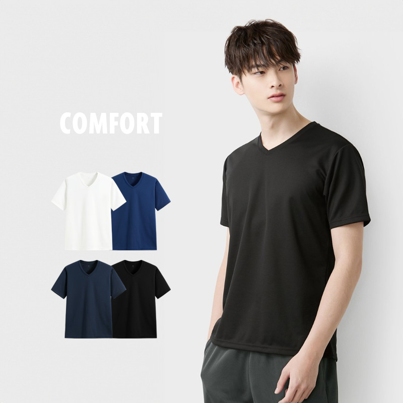 吸排V領T恤-男 - lativ 米格國際