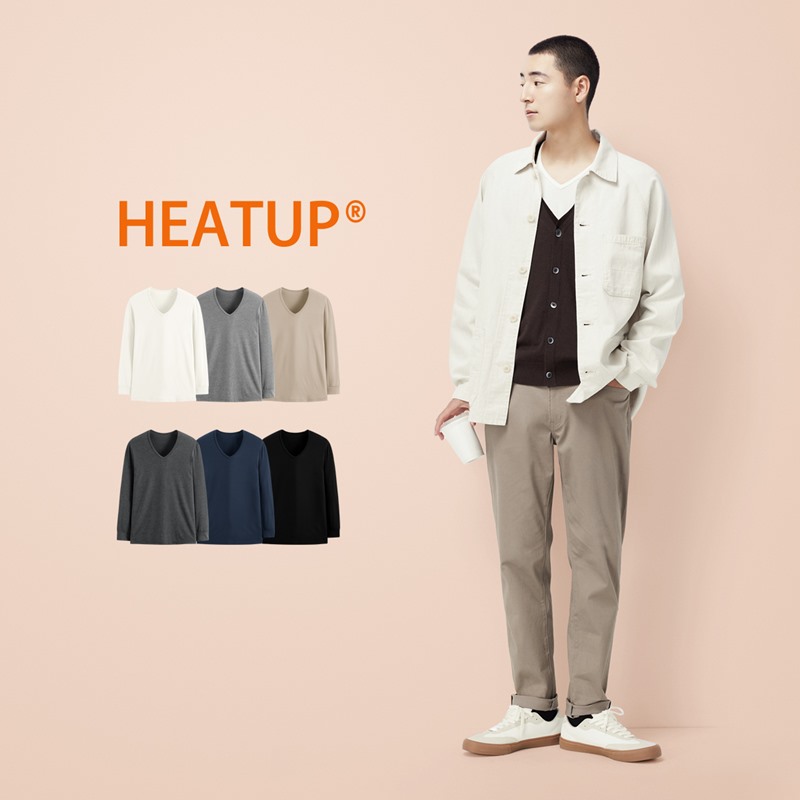 heatup V領九分袖上衣-男 - lativ 米格國際