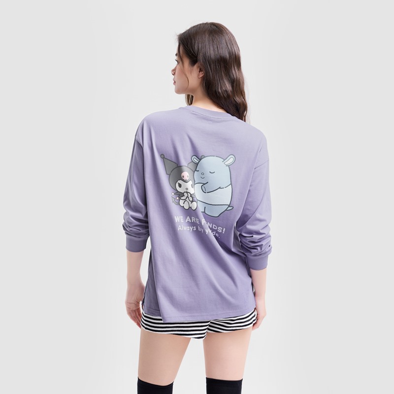 三麗鷗寬長版長袖印花T恤-04-女 - lativ 米格國際