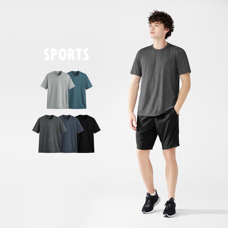 吸排無側縫圓領T恤-男 - lativ 米格國際