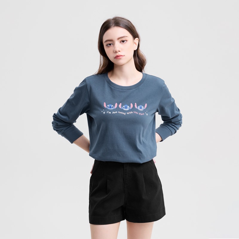 迪士尼系列長袖印花T恤-08-女 - lativ 米格國際