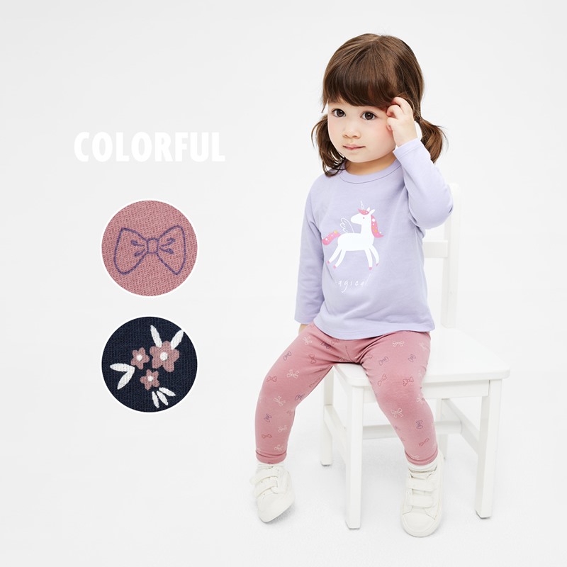 彈力印花九分內搭褲-01-Baby - lativ 米格國際