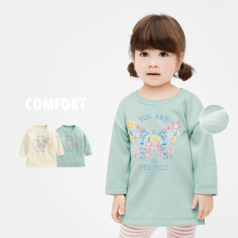 毛絨印花長版上衣-02-Baby - lativ 米格國際