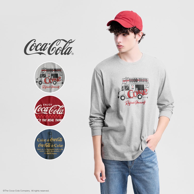 可口可樂長袖印花T恤-02-男 - lativ 米格國際