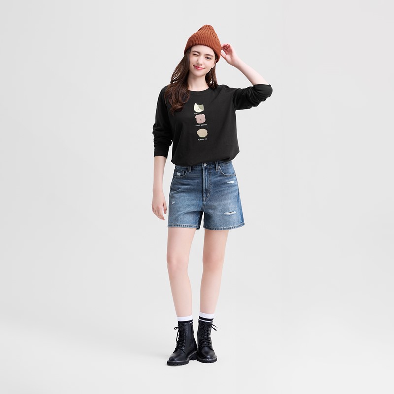 動物長袖印花T恤-02-女 - lativ 米格國際