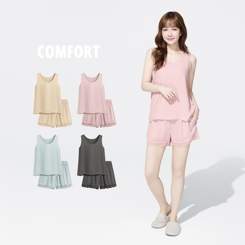 嫘縈背心家居套裝-女 - lativ 米格國際