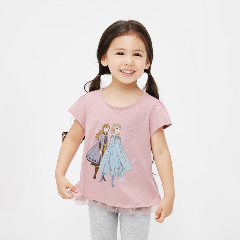 迪士尼系列網紗拼接印花T恤-39-童 - lativ 米格國際